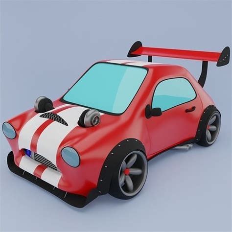 Funny Carton Car Racing Car 3d Model 3d Model Cgtrader