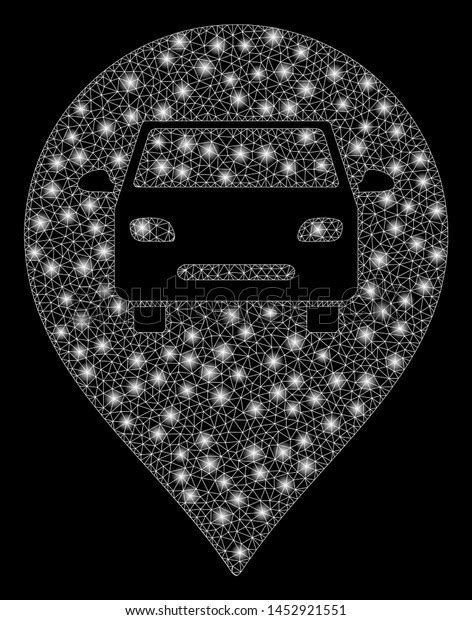 Bright Mesh Car Map Marker Lightspot Stock Vector Royalty Free
