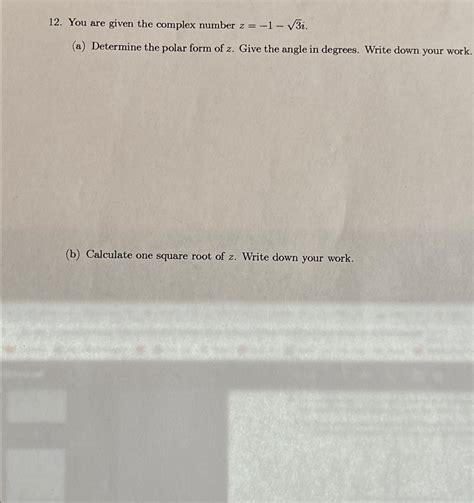 Solved You are given the complex number z=-1-32i.(a) | Chegg.com