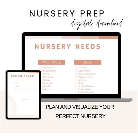 Nursery Room Preparation Planner Printable Nursery Room Essentials