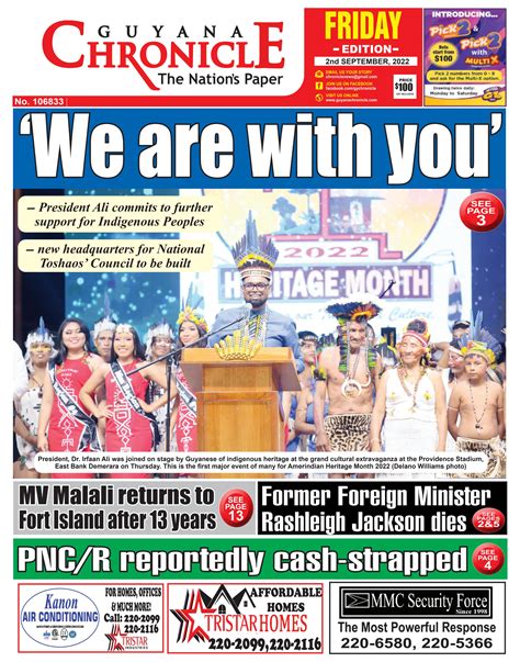 Guyana Chronicle E Paper 02 09 2022 By Guyana Chronicle Issuu