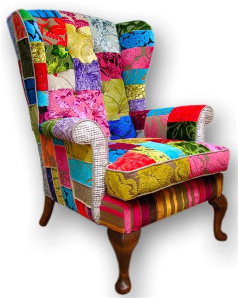 Patchwork Wing Back Armchair Hand Made In England By Justinadesign £