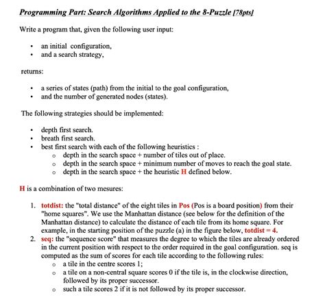 Solved Programming Part Search Algorithms Applied To The