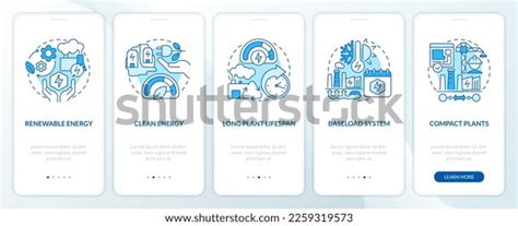 Using Geothermal Energy Advantages Blue Onboarding Stock Vector