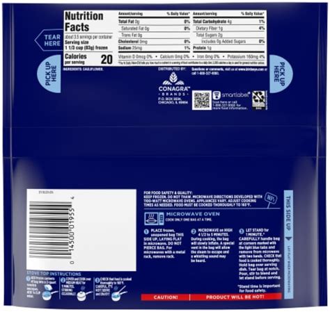 Birds Eye Steamfresh Cauliflower Florets Frozen Vegetable 10 800 OZ