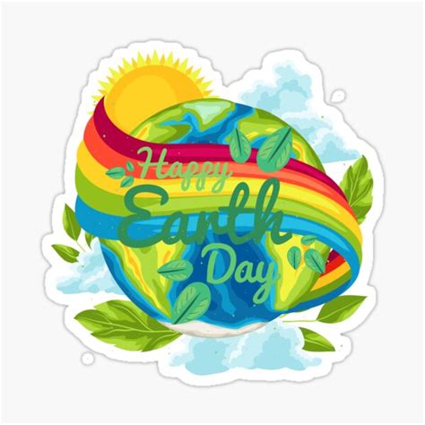 Happy Earth Day Sticker By Adbigota Redbubble