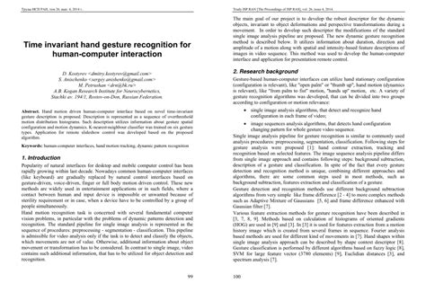 Pdf Time Invariant Hand Gesture Recognition For Human Computer Interaction