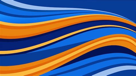 Abstract Blue And Orange Wave Design For Business Backgrounds Premium Ai Generated Vector