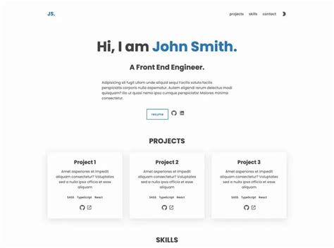 React Portfolio React Templates Themes