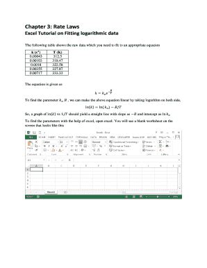 Fillable Online Excel Tutorial On Fitting Logarithmic Data Fax Email Print Pdffiller