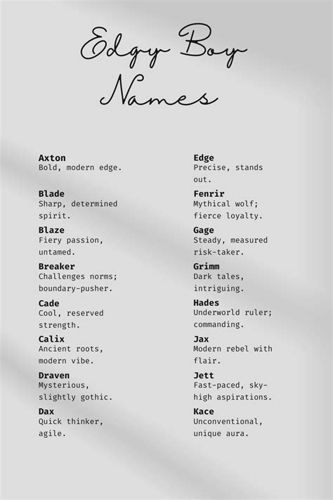 Trendy Baby Boy Names With Unique Descriptions In Edgy Boy Names S Boy Names Name