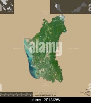 Perak State Of Malaysia Sentinel 2 Satellite Imagery Shape Isolated