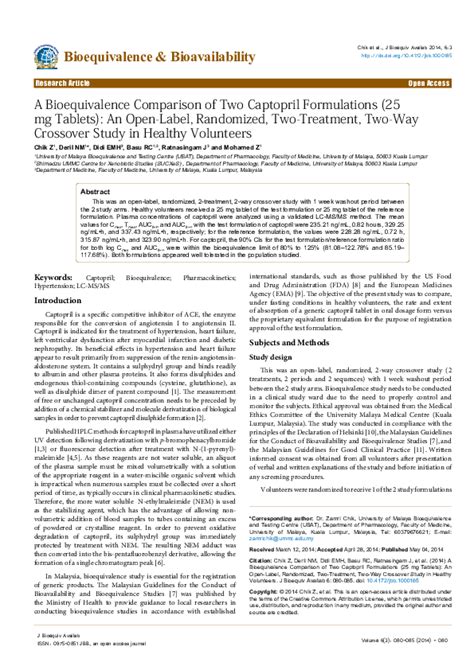 Pdf Bioequivalence And Bioavailability