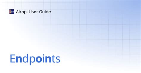 Endpoints Airapi User Guide