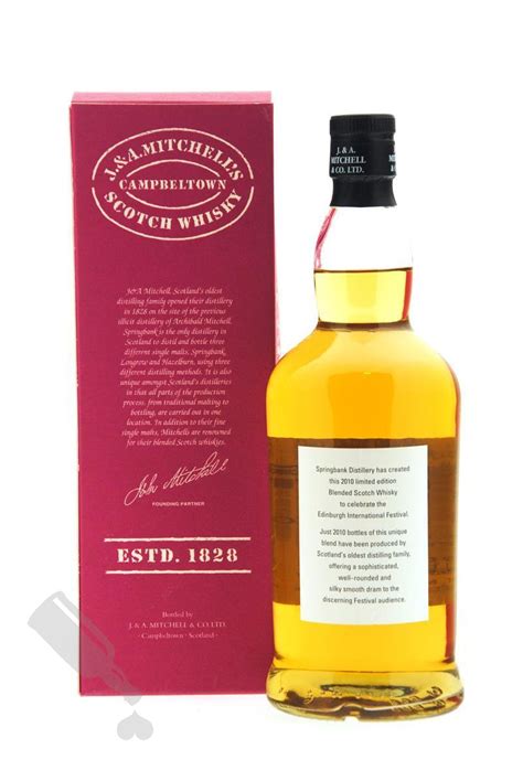 J And A Mitchell Blended Scotch Whisky For Edinburgh International