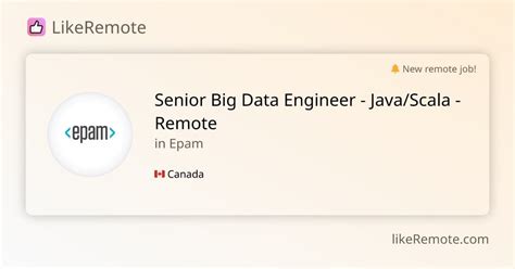 📩 Senior Big Data Engineer Javascala Remote At 🏢 Epam 📍remote Job
