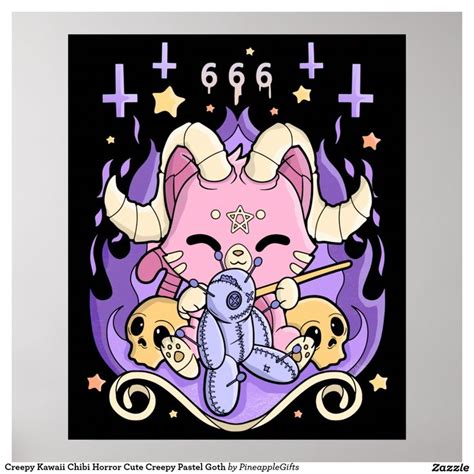 Creepy Kawaii Chibi Horror Cute Creepy Pastel Goth Poster Zazzle