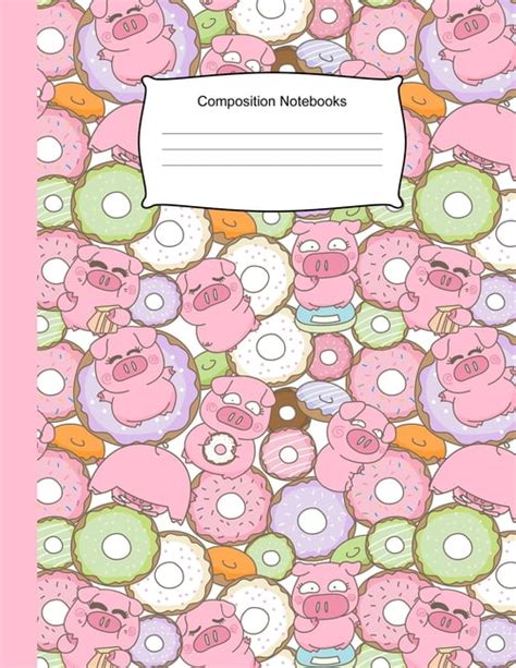 Composition Notebooks 8 5 X 11 100 Wide Ruled Line Paper Cute School