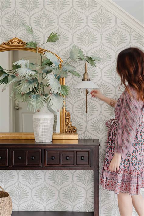 Entryway Accent Wall And Botanical Decor Caitlin Marie Design