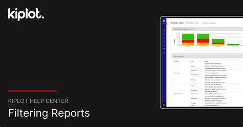 filtering reports kiplot help center
