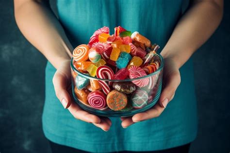 Hands Holding Sweets And Candy Premium Ai Generated Image