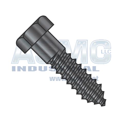3 8x1 Hex Lag Screw Gimlet Point Black Oxide