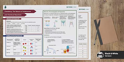 Chemistry Activity Mat The Nature Of Substances And Chemical Reactions