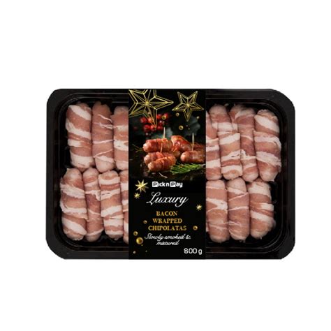 Pnp Bacon Wrapped Chipolatas Avg Weight 435g Pnp