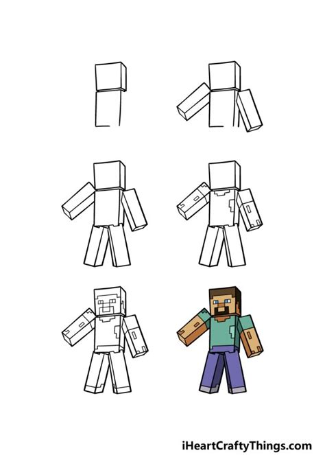 Steve From Minecraft Drawing How To Draw Steve From Minecraft Step By Step