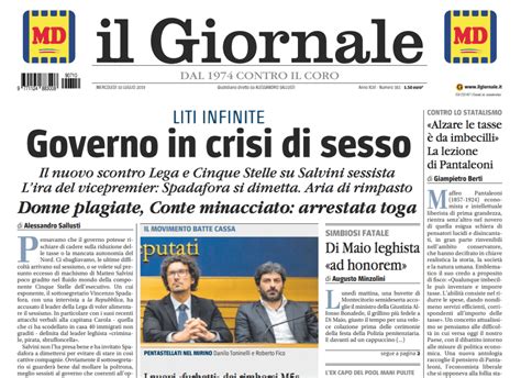 Governo In Crisi Di Sesso Il Titolo Shock Del Giornale Che Fa Indignare