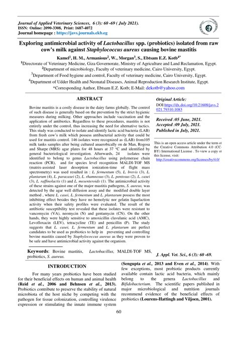 Pdf Exploring Antimicrobial Activity Of Lactobacillus Spp