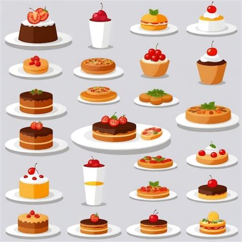 A Collection Of Cakes With Different Types Of Desserts And Cakes