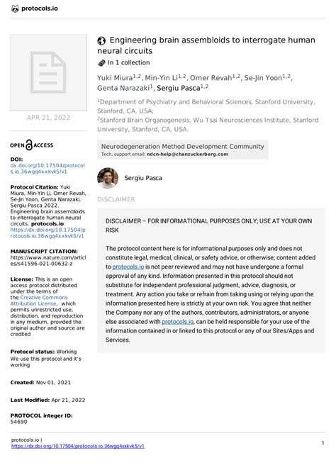 Pdf Engineering Brain Assembloids To Interrogate Human Neural Circuits V1