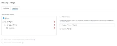 Control The Visibility Of Table Names
