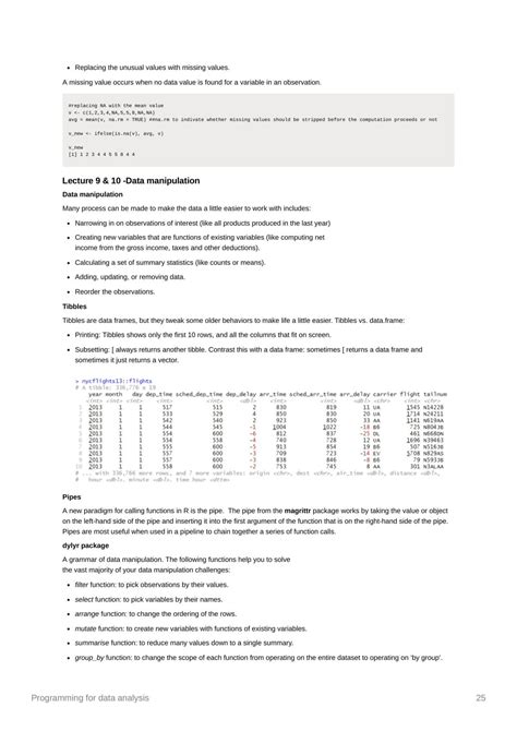 Pfda Complete Notes Pfda Programming For Data Analysis Apu Thinkswap
