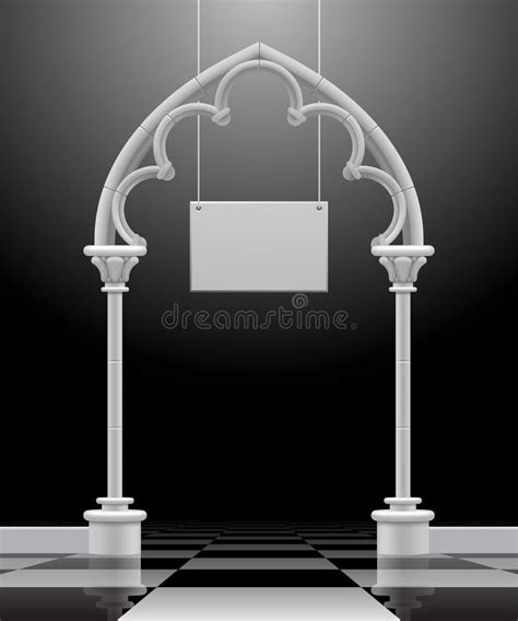 Gotischer Bogen Und Wand Vektor Abbildung Illustration Von Geschichte
