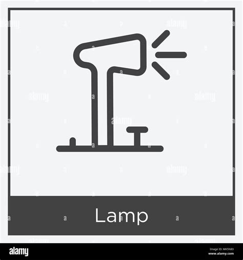 Lamp Icon Isolated On White Background With Gray Frame Sign And Symbol