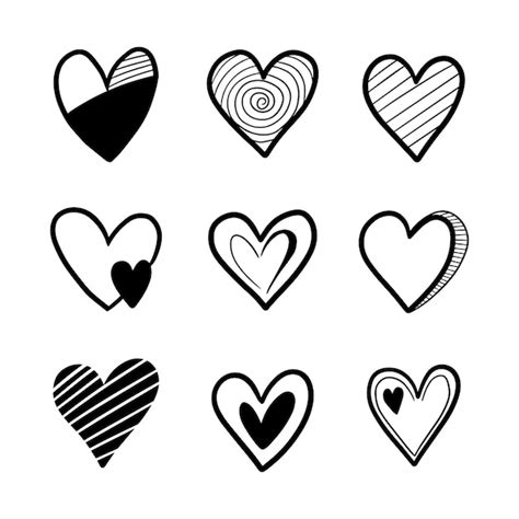 Heart Doodle Love Vector Illustration Premium Vector