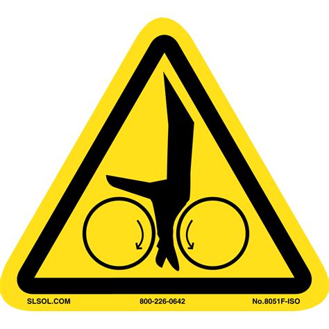 Hand Crush Rollers Safety Label 3 75 Base