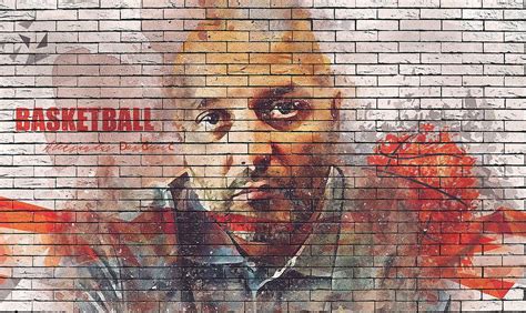 Basketball Player Aleksandar Dordevic Wall Colorful Digital Art By