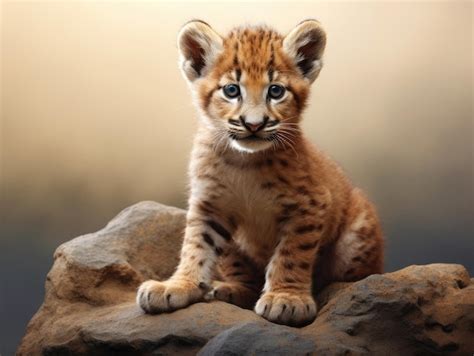 Premium Ai Image Closeup Of A Cute Puma Cub