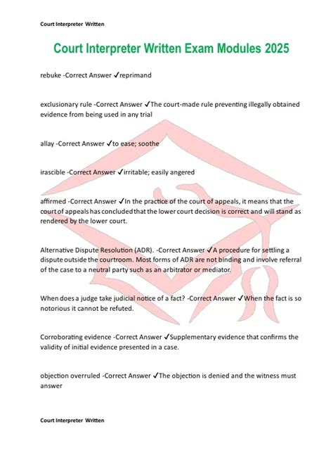 Court Interpreter Written Exam Modules 2025 Court Interpreter Written Stuvia Us