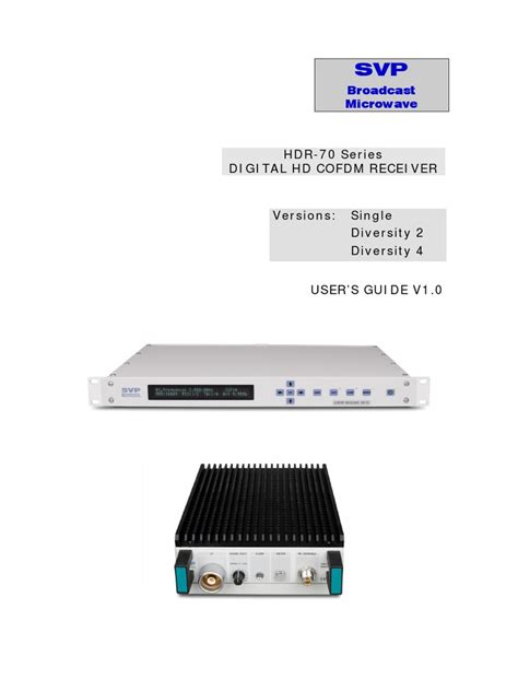 Svp Hdr 70 Series Digital Hd Cofdm Receiver Pdf Power Supply Menu