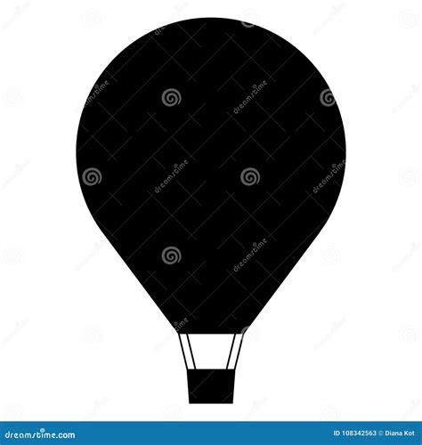 Hot Air Balloon Icon Minimal Flat Style Symbol Stock Vector Illustration Of Travel Flight