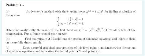 Solved Problem A Use Newton S Method With The Chegg