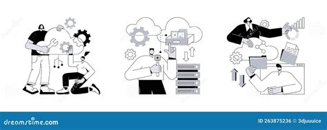 Cloud Based Computing Abstract Concept Vector Illustrations Stock Vector Illustration Of Line