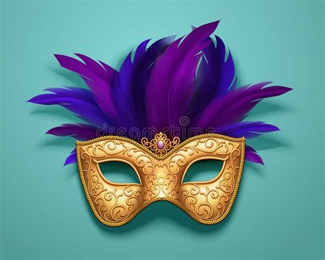 Golden Carnival Mask Stock Vector Illustration Of Object 137011917