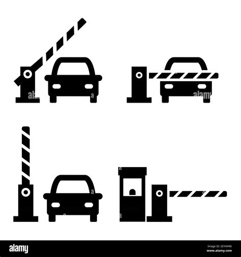 Car And Parking Security Barrier Gates Set Vector Icon Stock Vector Image And Art Alamy