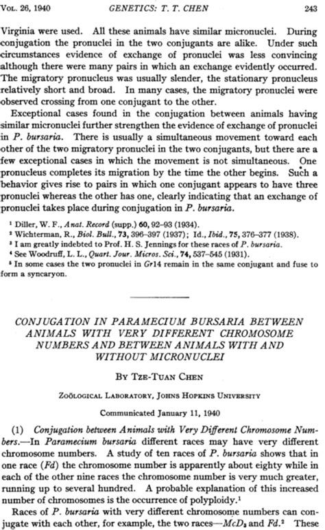 Conjugation In Paramecium Bursaria Between Animals With Very Different