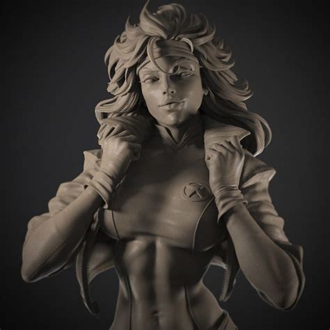 Rogue X Men Stl 3d Print Files In 2024 Marvel Rogue Model 3d Art